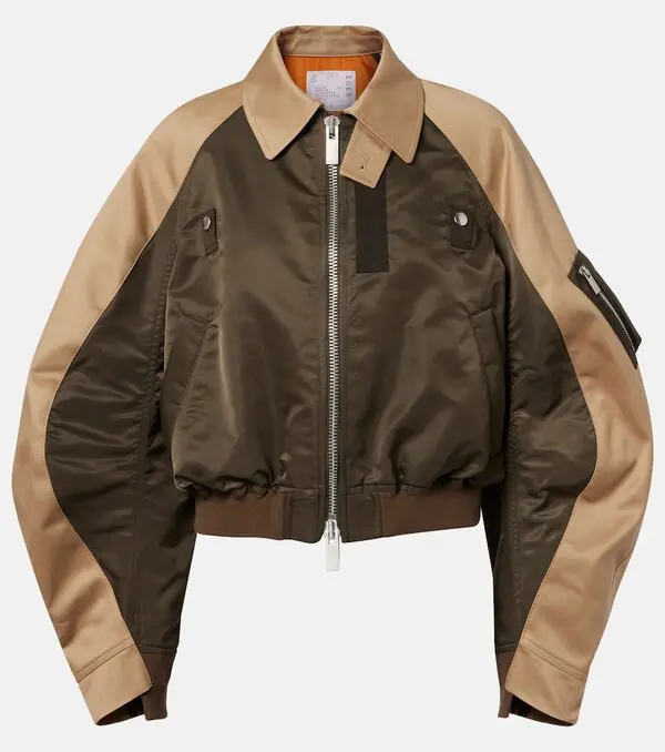 Sacai Cropped Blouson Jacket - Green