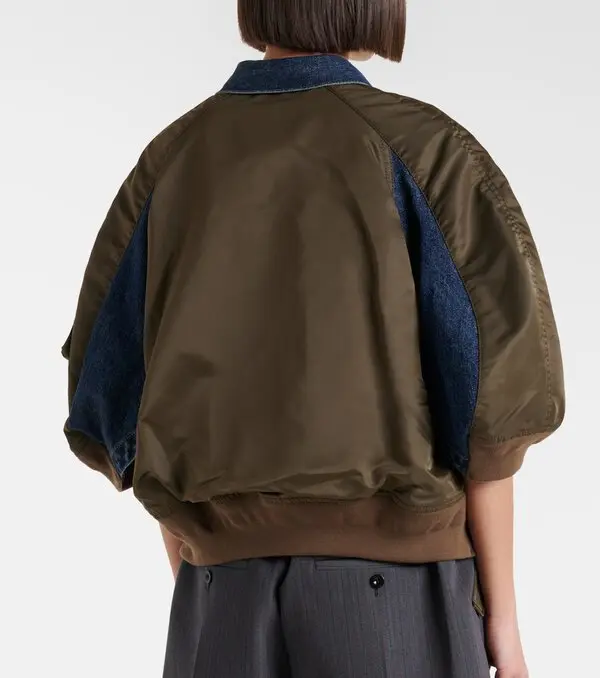 Sacai Denim And Twill Jacket - Blue