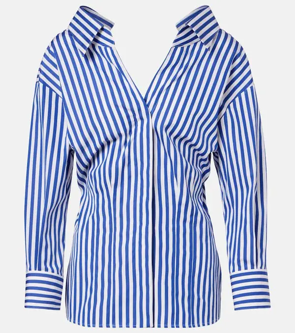 Givenchy Striped Cotton Poplin Blouse - Blue