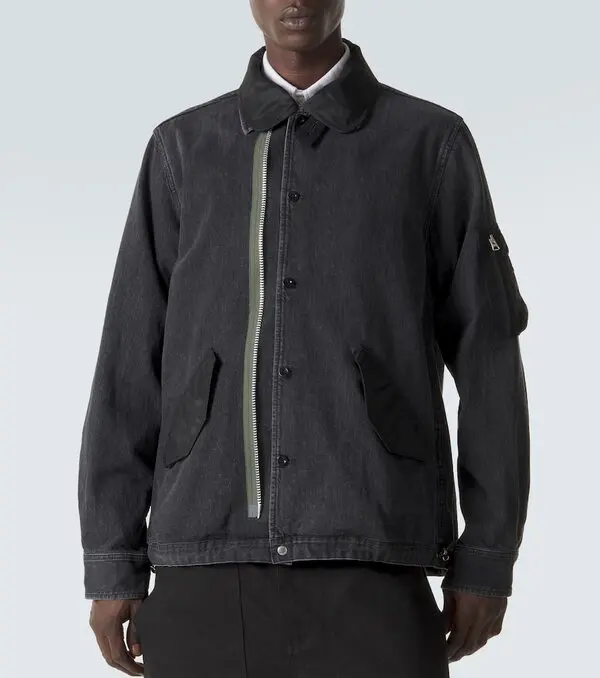 Sacai Twill-trimmed Denim Blouson Jacket