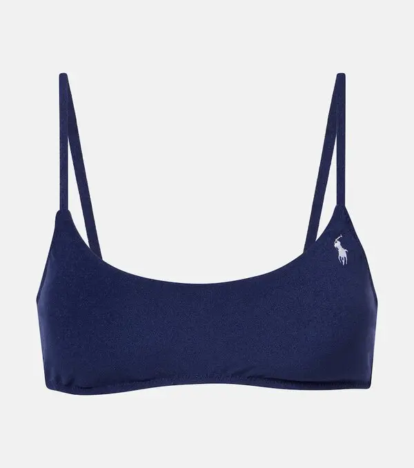 Polo Ralph Lauren Embroidered Bikini Top - Blue