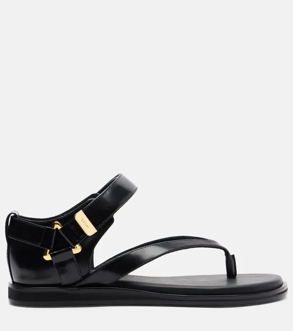 Sacai Leather Thong Sandals With Velcro Fastening