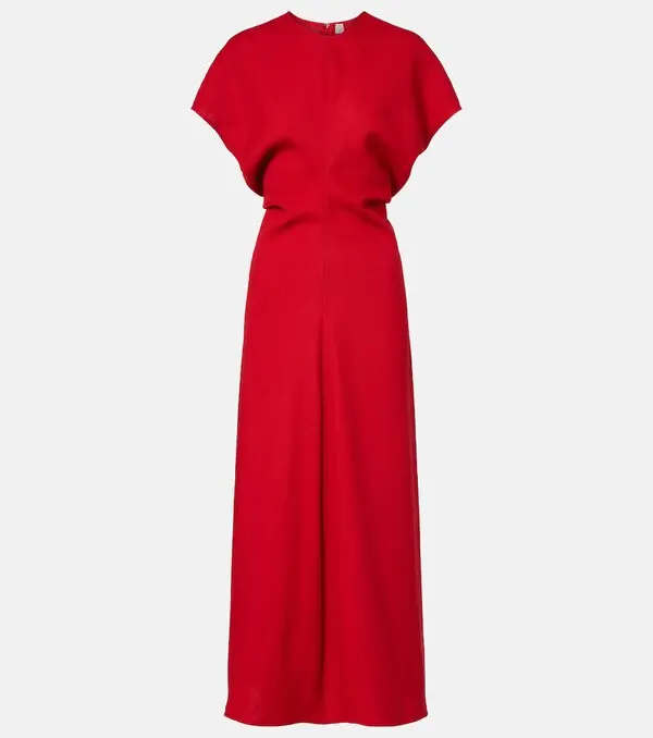 TOTEME Slouch Wool Maxi Dress - Red