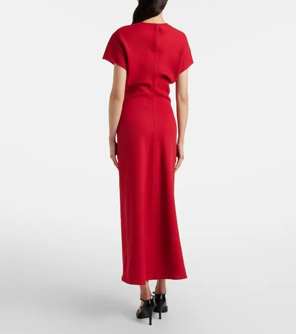 TOTEME Slouch Wool Maxi Dress - Red