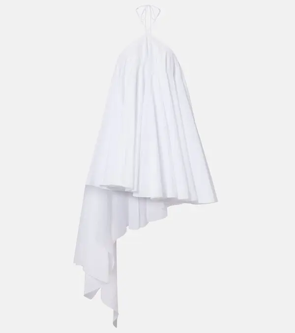 Jacquemus Asymmetric Cotton-blend Mini Dress - White