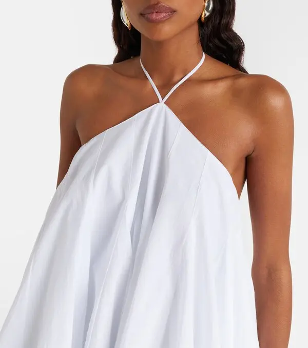 Jacquemus Triangle Asymmetric Cotton-blend Minidress - White