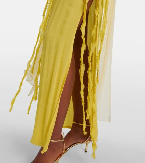 Blumarine Embellished Crepon Maxi Dress