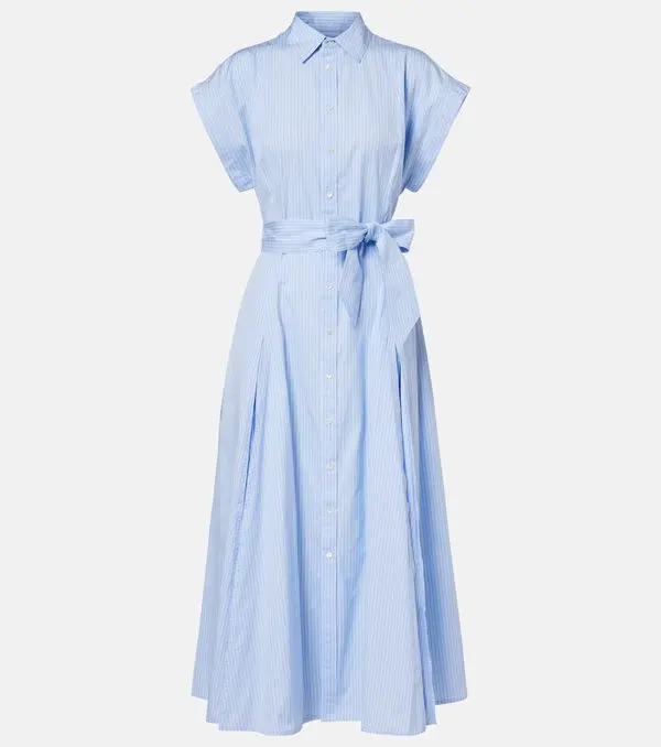 Polo Ralph Lauren Bengal Stripe Cotton Shirt Dress - Blue