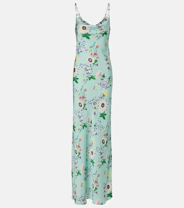 Rabanne Chain-detail Floral Maxi Dress - Multicoloured