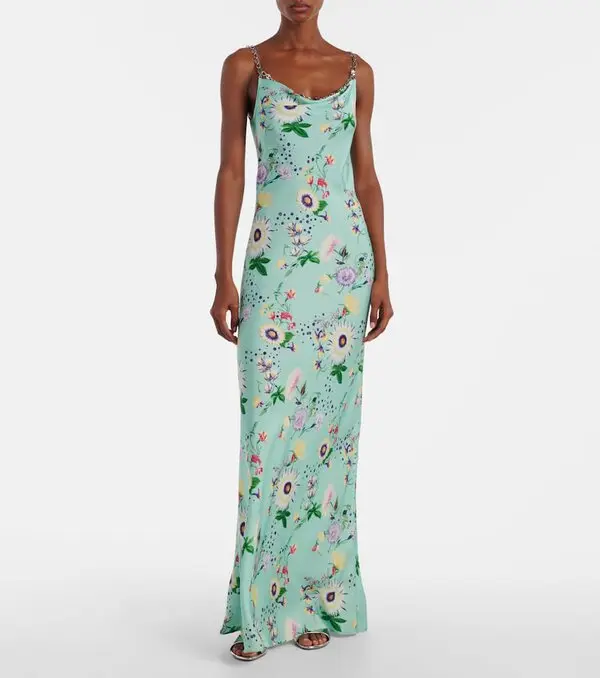 Rabanne Chain-detail Floral Maxi Dress - Multicoloured