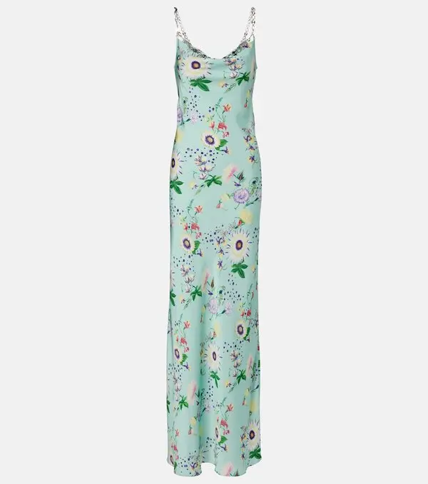 Rabanne Chain-detail Floral Maxi Dress - Multicoloured