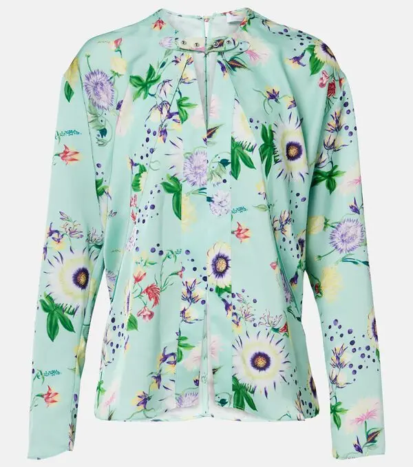 Rabanne Floral Satin Blouse - Multicoloured
