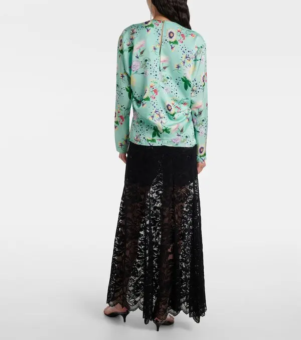 Rabanne Floral Satin Blouse - Multicoloured
