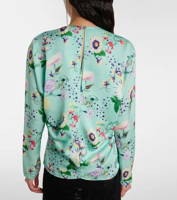Rabanne Floral Satin Blouse - Multicoloured