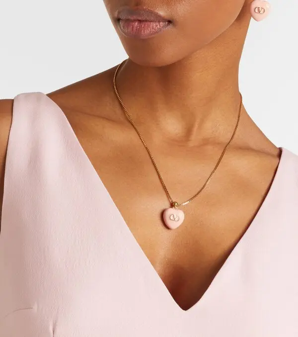 Valentino Garavani Cœur Royal Enamel Pendant Necklace