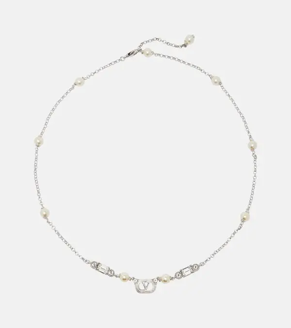Valentino Garavani Ovalette Swarovski®-embellished Necklace - Silver