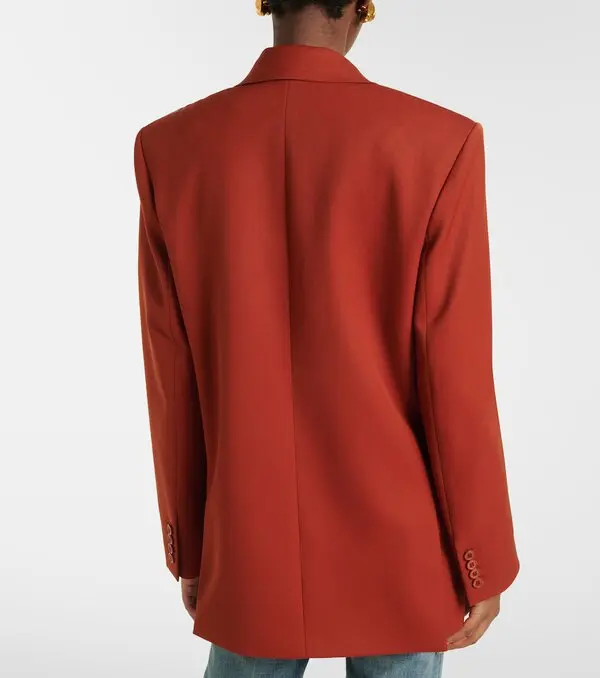 Saint Laurent Wool Gabardine Double-breasted Blazer - Brown