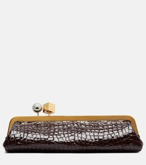 Jacquemus Salon Croc-effect Leather Shoulder Bag