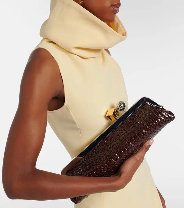 Jacquemus Salon Croc-effect Leather Shoulder Bag
