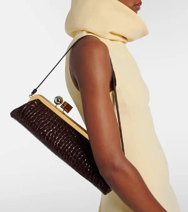 Jacquemus Salon Croc-effect Leather Shoulder Bag