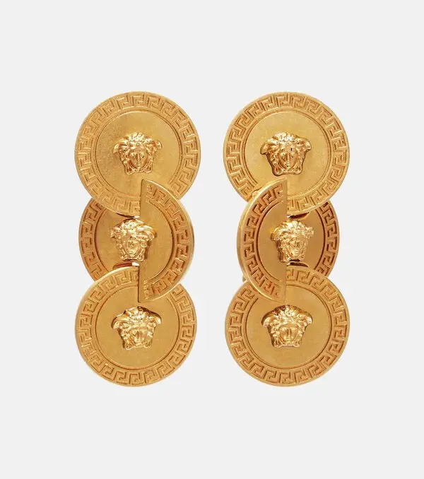 Versace Tribute Medusa Drop Earrings - Gold