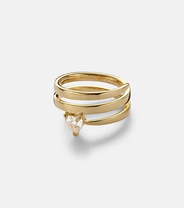 ANITA KO Coil 18kt Yellow Ring With Diamonds - Gold