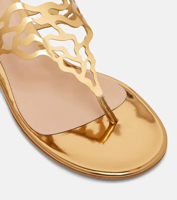 GIANVITO ROSSI Metallic-leather Almond Toe Sandals