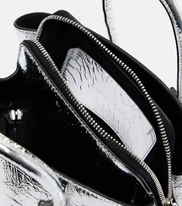 Attico La Passeggiata Mini Leather Top-handle Bag - Silver