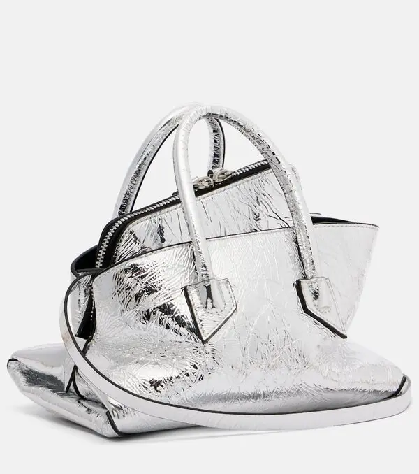 Attico La Passeggiata Mini Leather Top-handle Bag - Silver