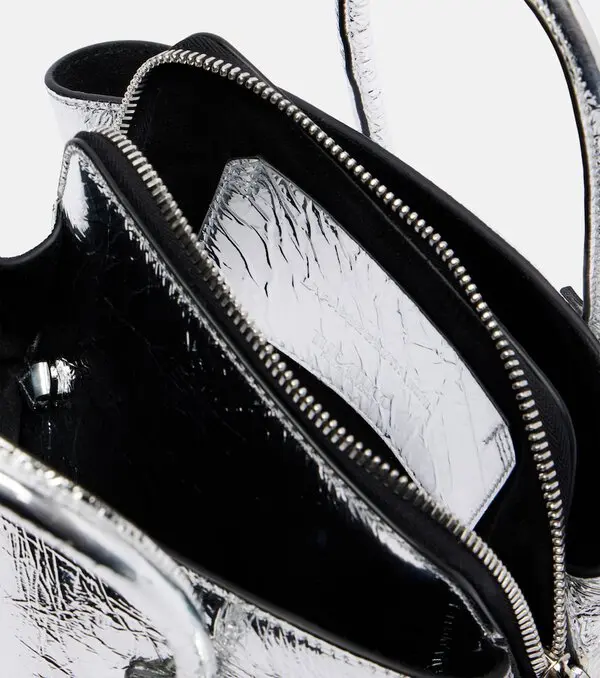 Attico La Passeggiata Mini Leather Top-handle Bag - Silver