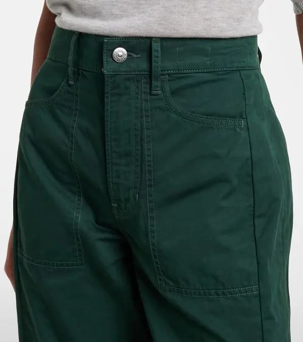 Veronica Beard Cotton Twill Barrel-leg Pants