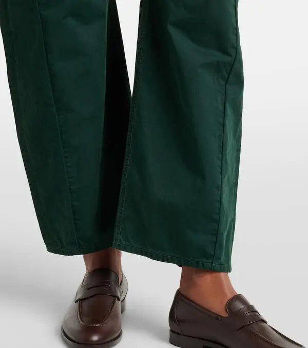 Veronica Beard Cotton Twill Barrel-leg Pants - Green