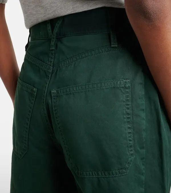 Veronica Beard Cotton Twill Barrel-leg Pants - Green