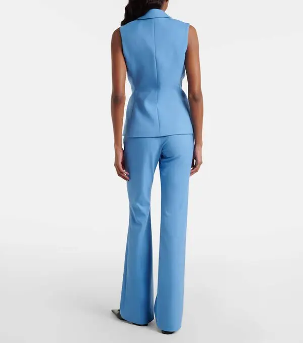 Veronica Beard Melvin Twill Flared Trousers - Blue