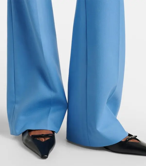 Veronica Beard Melvin Twill Flared Trousers - Blue