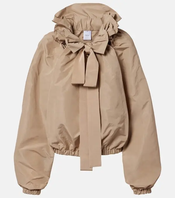 PATOU Tie-neck Faille Top - Beige