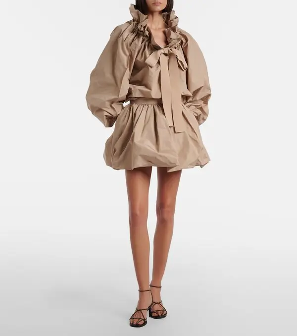PATOU Tie-neck Faille Top - Beige