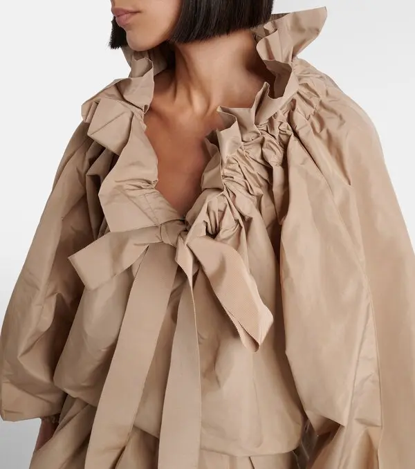 PATOU Tie-neck Faille Top - Beige