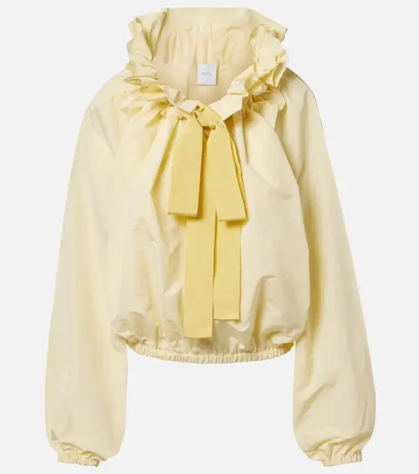 PATOU Tie-neck Faille Top - Yellow