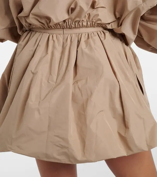 PATOU Gathered Faille Miniskirt - Beige