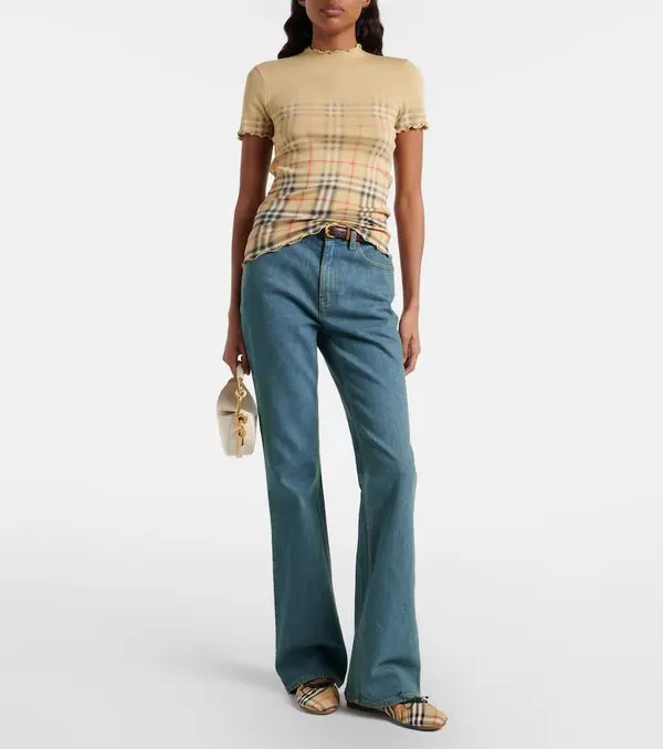 Burberry Check Cotton Top - Beige