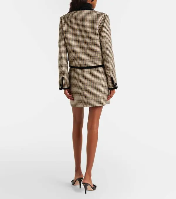 Valentino Garavani Houndstooth Virgin Wool Miniskirt
