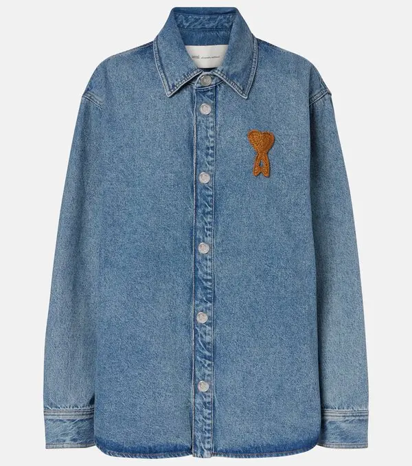 AMI Paris De Cœur Denim Shirt - Blue
