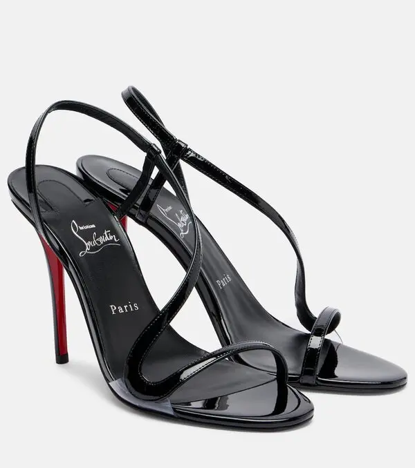 CHRISTIAN LOUBOUTIN Rosa Z Patent Leather Sandals - Black