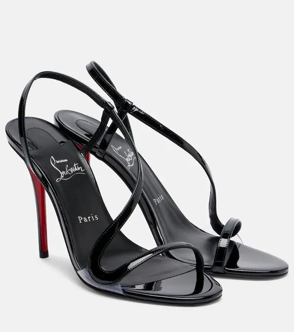 CHRISTIAN LOUBOUTIN Rosa Z Patent Leather Sandals - Black