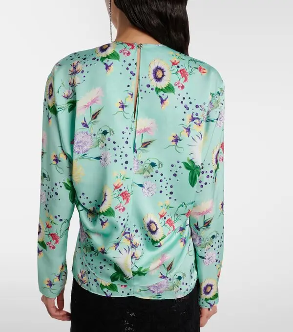 Rabanne Floral Satin Blouse - Multicoloured