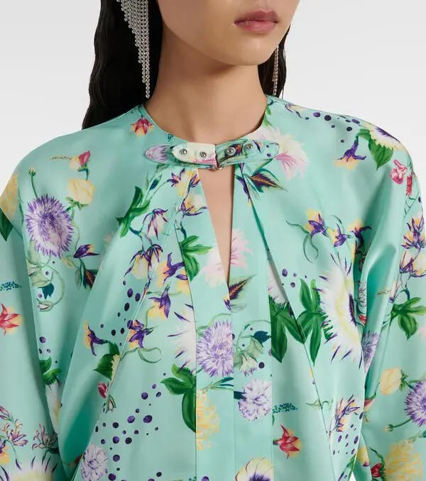 Rabanne Floral Satin Blouse - Multicoloured