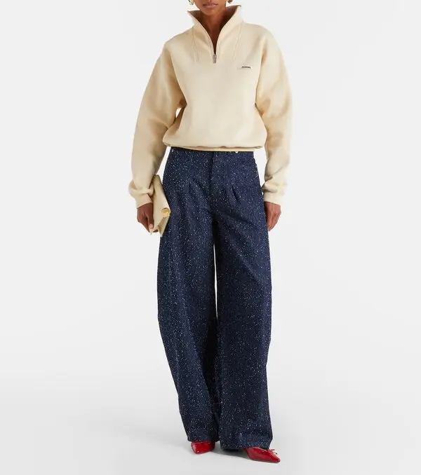 Jacquemus Logo Barrel-leg Jeans - Blue