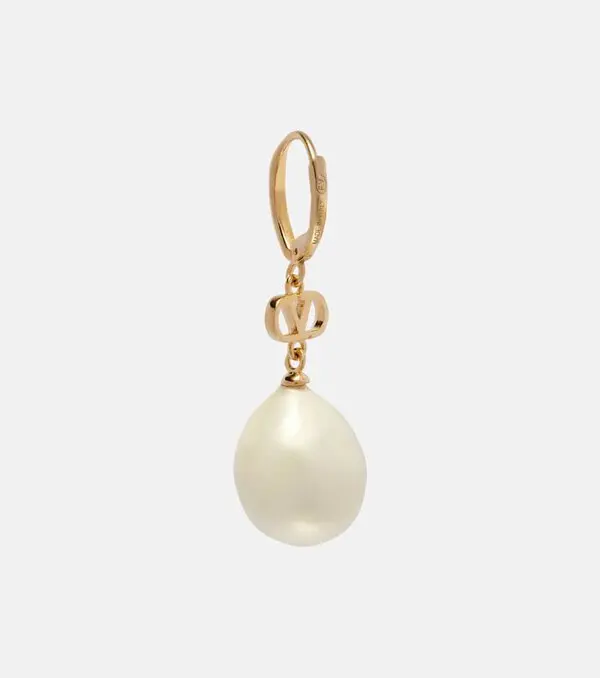 Valentino Garavani Vlogo Faux Pearl Drop Earrings