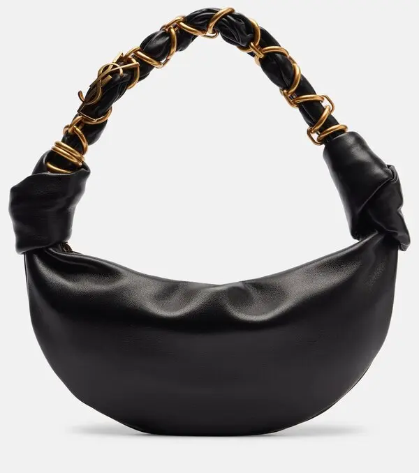 Saint Laurent Amalia Mini Leather Shoulder Bag - Black